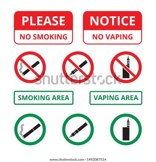 Set Signs Stickers Labels Cigarette Vapes Stock Vector (Royalty Free ...