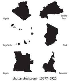 Set Silhouettes Africa Countries Vector Illustration Stock Vector ...