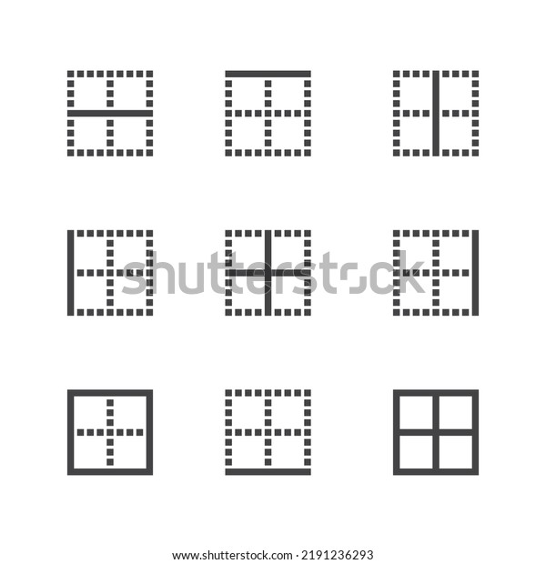 Set Silhouettes Doted Grid Stock Vector (Royalty Free) 2191236293 ...