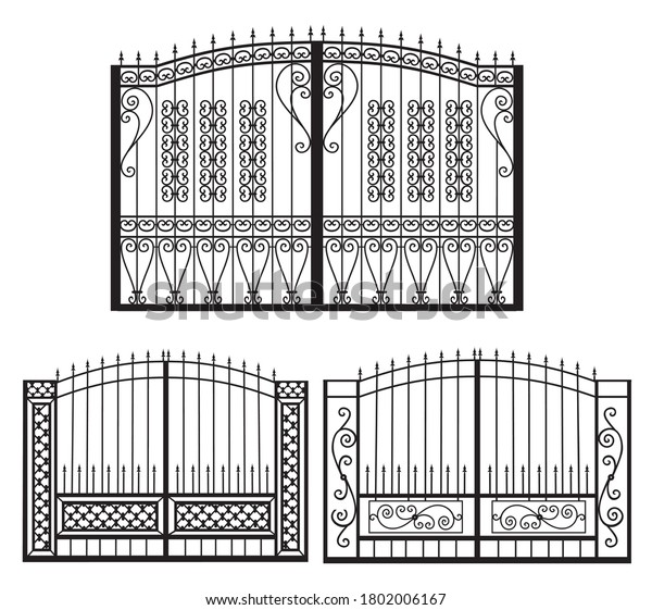 Set Silhouettes Wrought Iron Bars Vector Stock Vector (Royalty Free ...