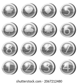 Set Silver Coins Game Apps Silver Stock Vector (Royalty Free ...