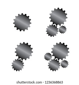 Set Silver Gears Icons Isolated On Stock Vector (Royalty Free ...