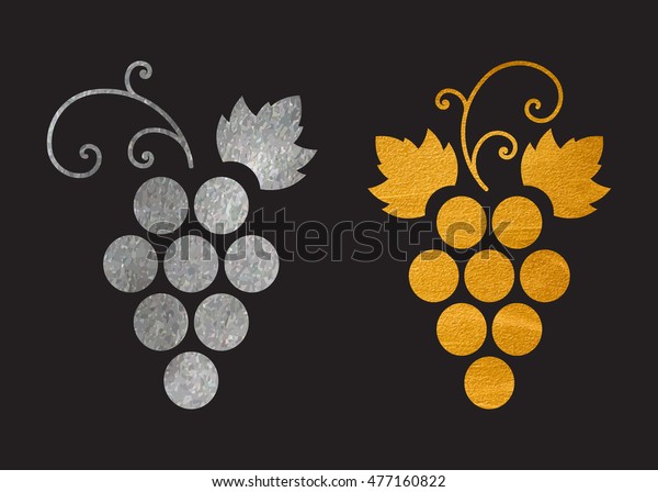 Set Silver Gold Textured Grapes Logo Stock Vector (Royalty Free ...