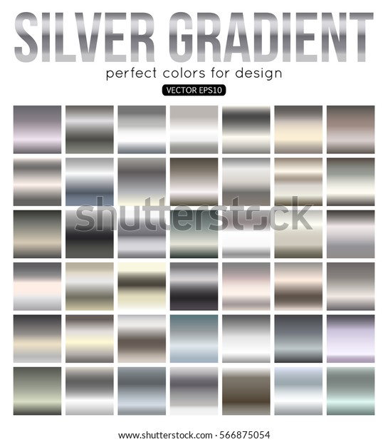 Set Silver Gradients Aluminum Square Vector Stock Vector (Royalty Free ...