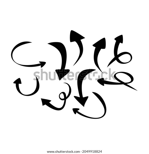 Set Simple Black Arrow Arrow Vector Stock Vector (Royalty Free ...