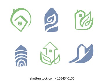 Set Simple Calligraphy Houses Hand Drawn Stock Vector (Royalty Free ...