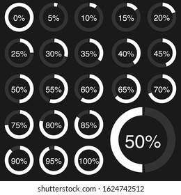 Set Simple Circle Percentage Grey Color Stock Vector (Royalty Free ...