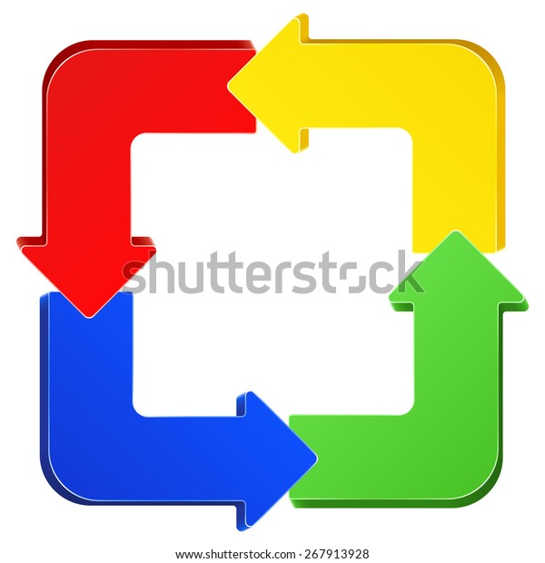 Set Simple Colorful Arrows Square Shape Stock Vector (Royalty Free ...