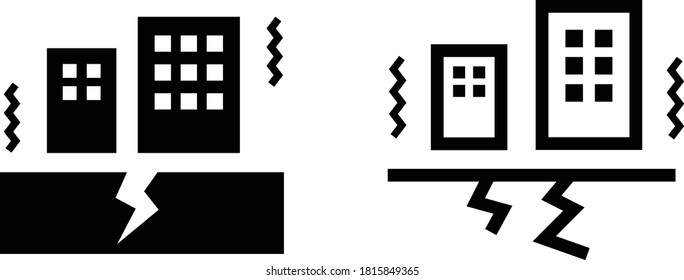 Set Simple Earthquake Icons Stock Vector (Royalty Free) 1815849365 ...