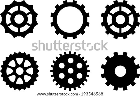 Set Simple Gears Steampunk Design Stock Vector (Royalty Free) 193546568 ...