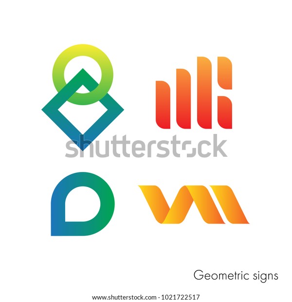 Set Simple Geometric Signs Your Logo Stock Vector (Royalty Free) 1021722517