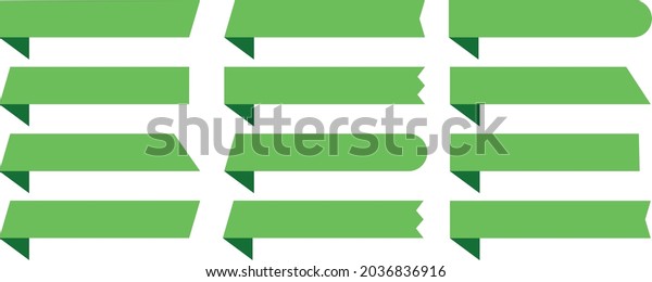 Set Simple Green Vector Label Banner Stock Vector (Royalty Free ...