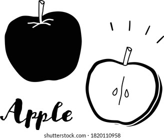 Set Simple Handdrawn Illustrations Apples Stock Vector (Royalty Free ...