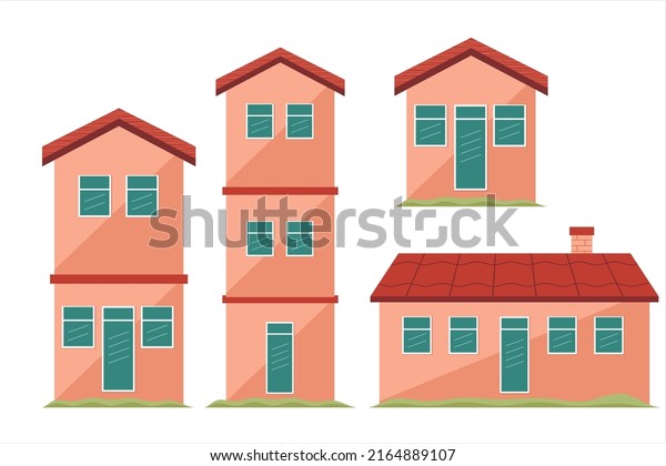 Establece una casa simple. Ilustración simple: vector de stock (libre ...