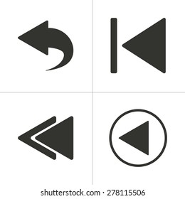 Set Simple Icons Black Backward On Stock Vector (Royalty Free) 278115506