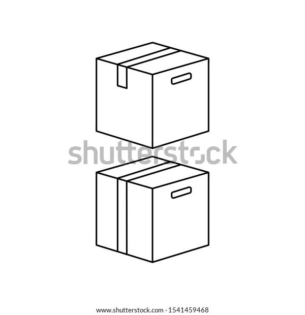 Set Simple Icons Cardboard Box Handles Stock Vector (Royalty Free ...