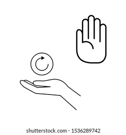 Set Simple Icons Hand Sign Update Stock Vector (Royalty Free ...