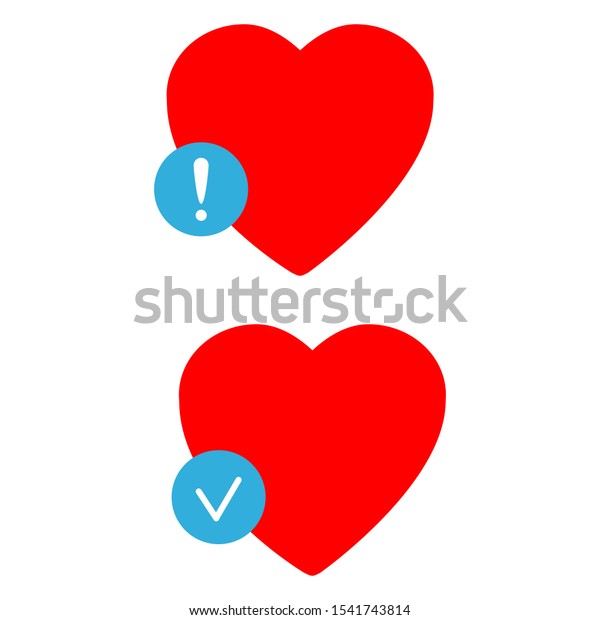 Set Simple Icons Heart Exclamation Mark Stock Vector (Royalty Free ...