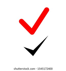 Set Simple Icons Red Checkmark Black Stock Vector (Royalty Free) 1545172400