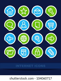 Set Simple Internet Icons On Stickers Stock Vector (Royalty Free ...