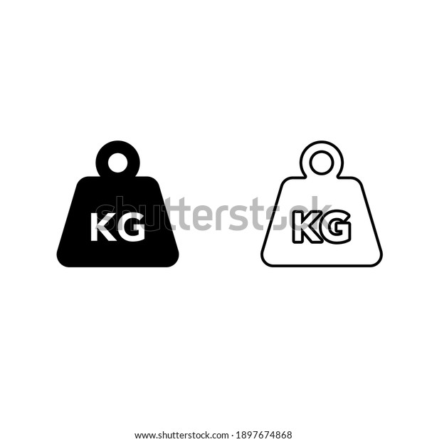 Set Simple Kg Weight Silhouette Icon Stock Vector (Royalty Free) 1897674868