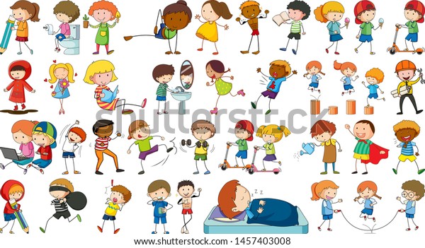 Set Simple Kids Illustration Stock Vector (Royalty Free) 1457403008