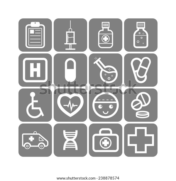 Set Simple Medical Icons Stock Vector (Royalty Free) 238878574 ...