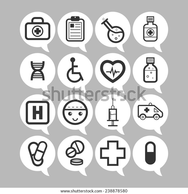 Set Simple Medical Icons Stock Vector (Royalty Free) 238878580