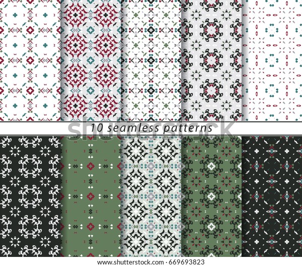 Set Simple Patterns Classic Style Fabric Stock Vector (Royalty Free ...