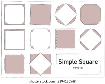 Set Simple Pencil Drawing Style Square Stock Vector (Royalty Free ...