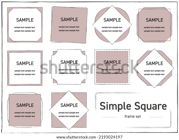 Set Simple Pencil Drawing Style Square Stock Vector (Royalty Free ...