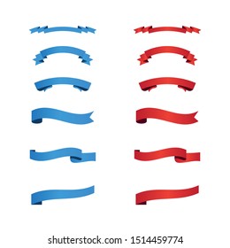 Set Simple Red Blue Ribbons Vector Stock Vector (Royalty Free ...