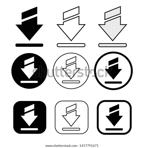 Set Simple Sign Download Icon Stock Vector (Royalty Free) 1417791671 ...