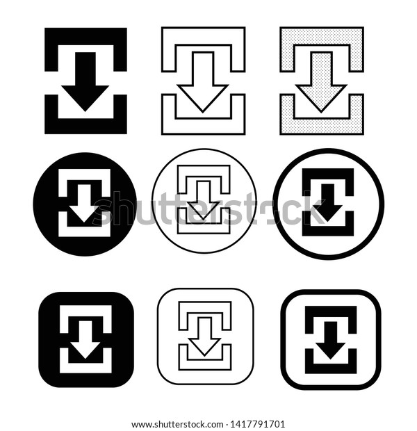 Set Simple Sign Download Icon Stock Vector (Royalty Free) 1417791701 ...
