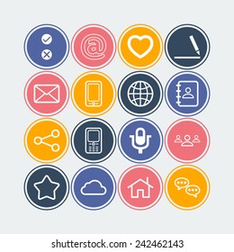 Set Simple Social Icons Stock Vector (Royalty Free) 240062152