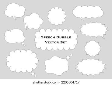 Set Simple Speech Bubbles Vector Illustration Stock Vector (Royalty ...