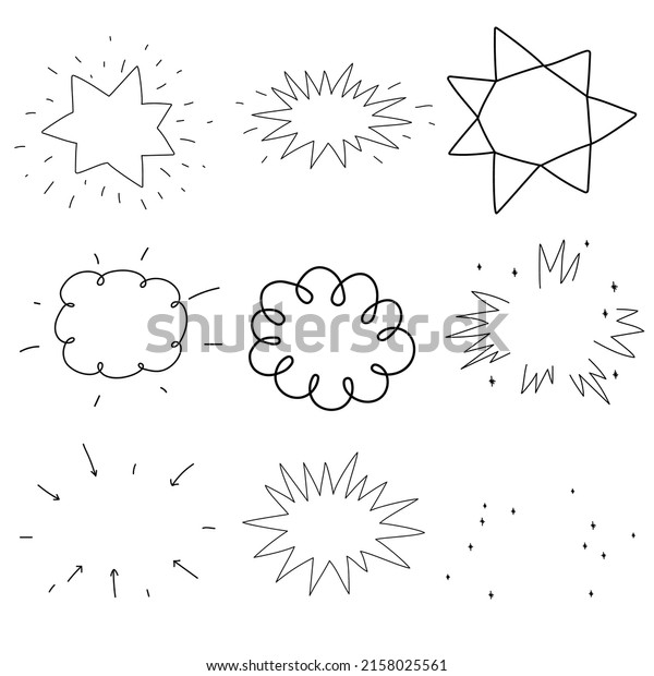 Set Simple Star Frames Doodle Style Stock Vector (Royalty Free ...