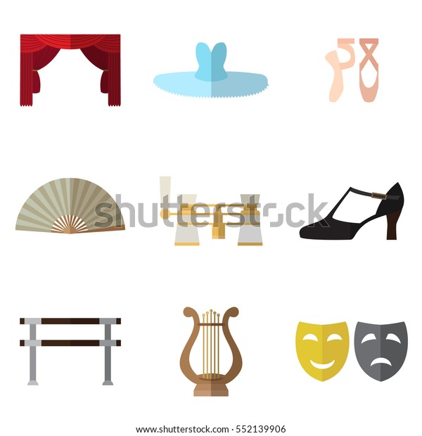 Set Simple Theater Ballet Symbols Flat Stock Vector (Royalty Free ...