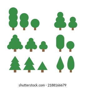 Set Simple Tree Illustrations Various Shapes Stock Vector (Royalty Free ...