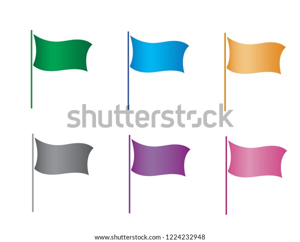 Set Single Color Flags Designs Pointers Stock Vector (Royalty Free ...