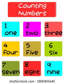 Set Singledigit Counting Numbers Flash Cards Stock Vector (Royalty Free ...