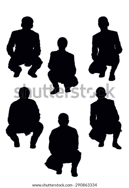 Set Sitting Boys Silhouette Stock Vector (Royalty Free) 290863334 ...