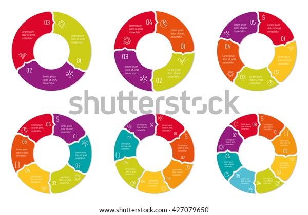 Set Six Circular Infographic Diagrams 3 Stock Vector (Royalty Free ...