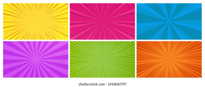 Set Six Comic Book Pages Backgrounds Stock Vector (Royalty Free ...