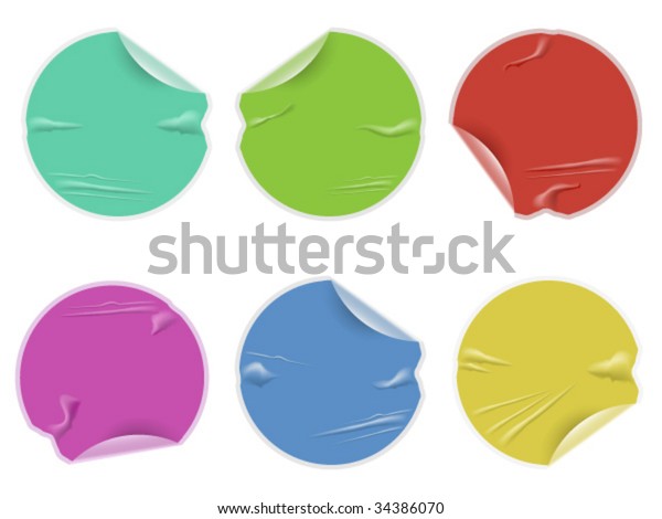 Set Six Damaged Sticky Labels Space Stock Vector (Royalty Free ...