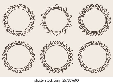 Set Nice Elegant Decorative Frames Stock Vector (Royalty Free) 199498337