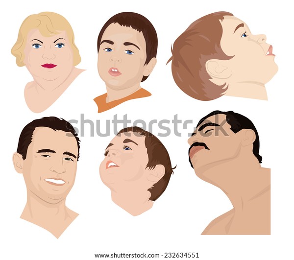 Set Six Faces Children Adults Vector Stock Vector (Royalty Free) 232634551