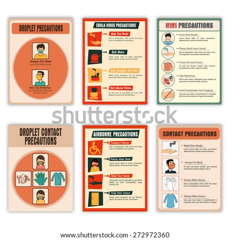 Set Six Flyers Showing Precautions Droplet Stock Vector (Royalty Free ...