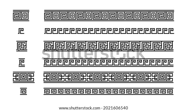 Set Six Greek Key Borders Set Stock Vector (Royalty Free) 2021606540 ...