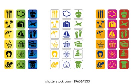 Set Six Icons Different Color Stock Vector (Royalty Free) 196514333 ...